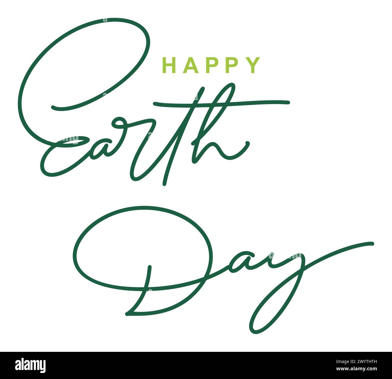 Happy Earth Day handwritten lettering text logo. Typography ...
