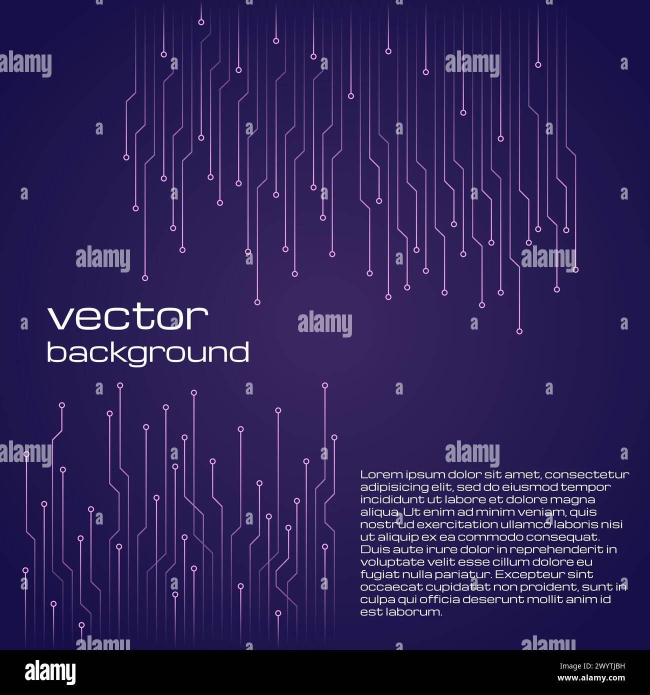 Abstract Technological Dark Blue Background With Elements Of The