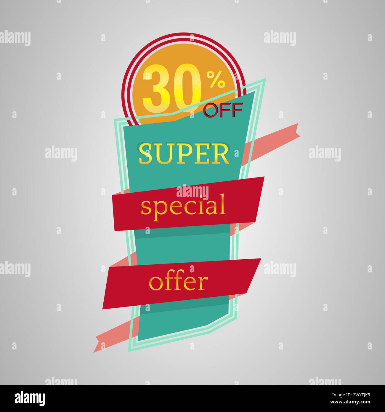 Super special offer banner with ribbon. Vector background with colorful ...