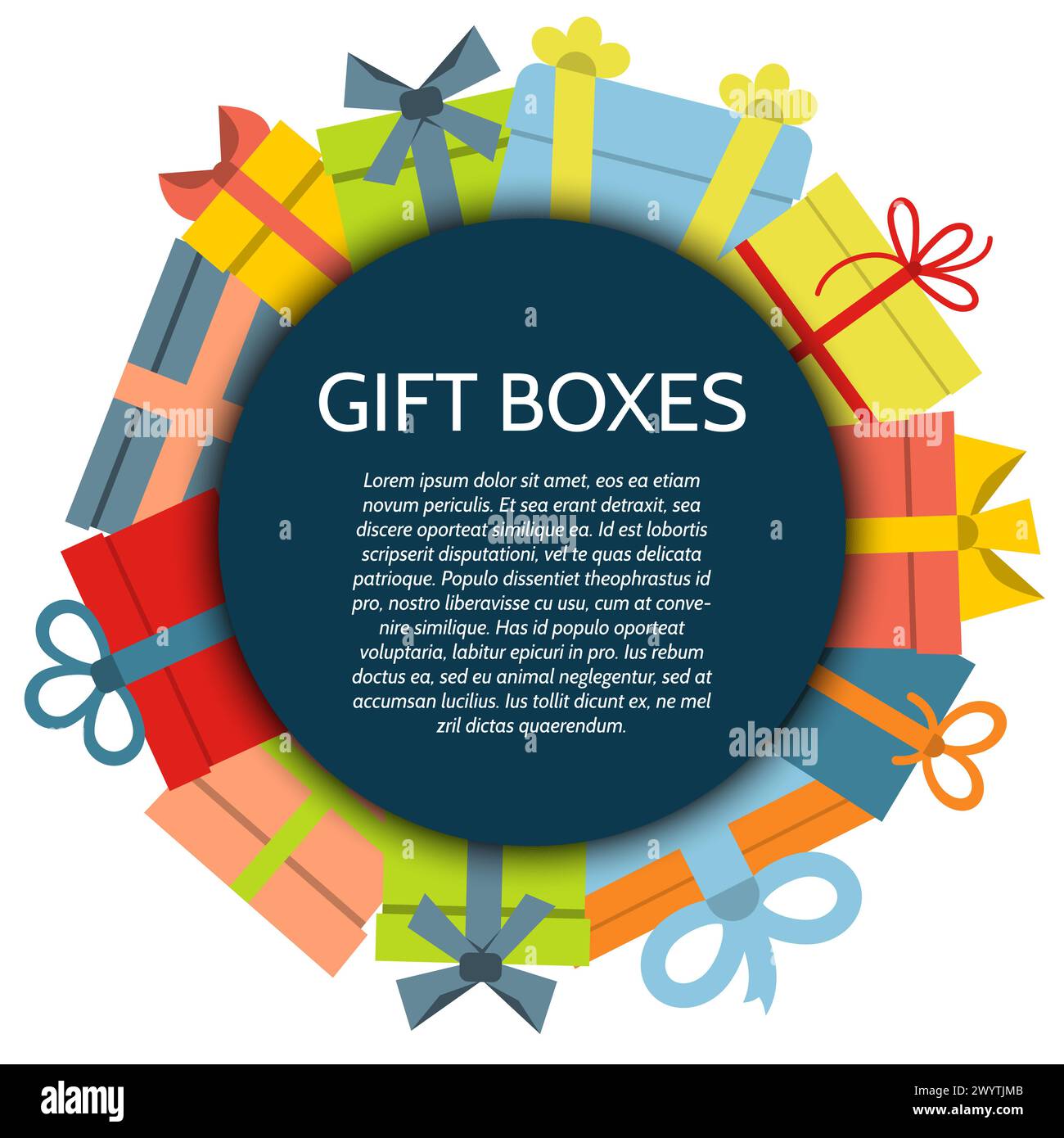 Colorful gift boxes with ribbon Stock Vector Images - Alamy