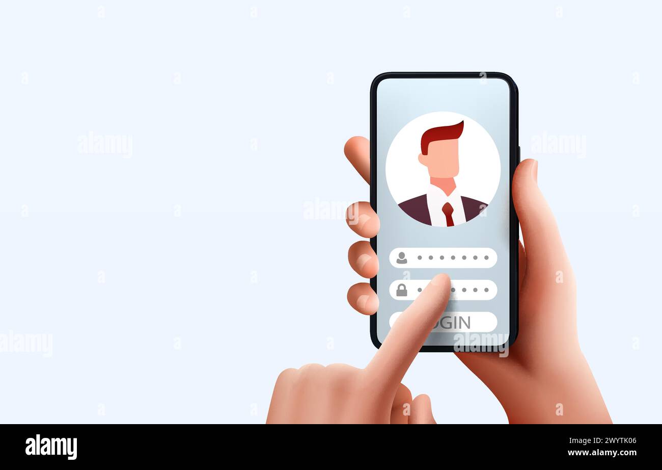 Smart login phone using, authorization person id. Vector Stock Vector ...