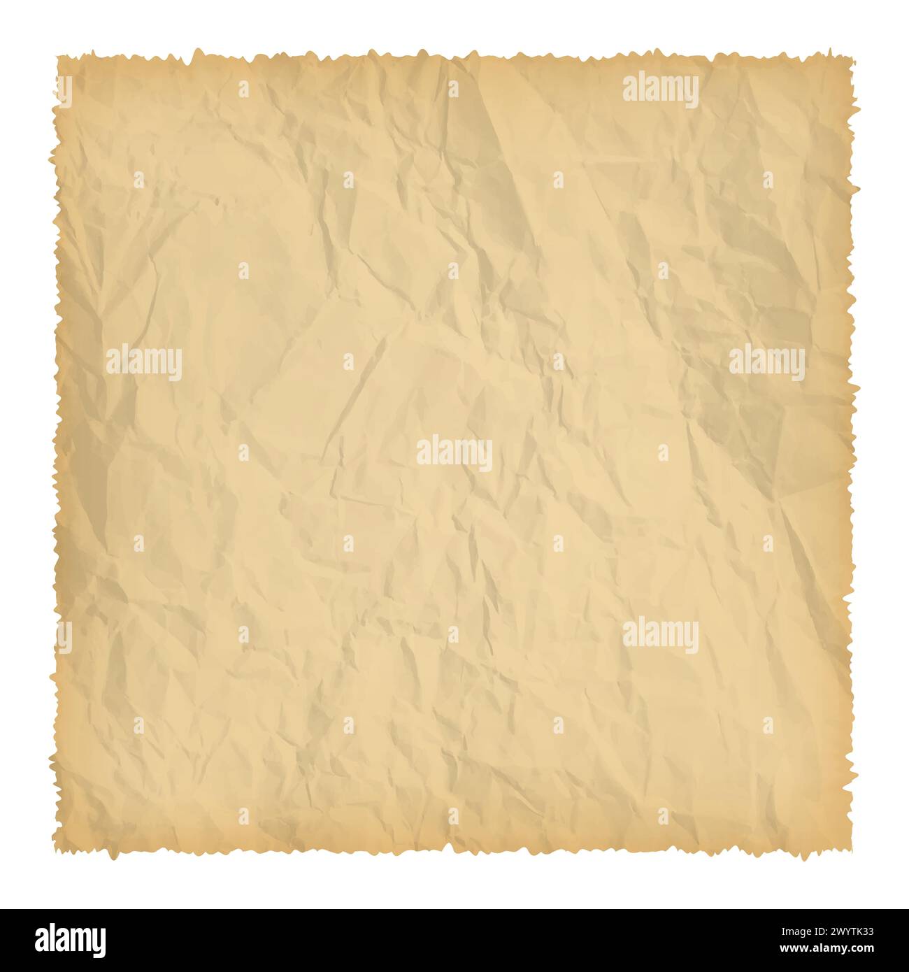 Old paper with burnt edges isolated on white background with place for ...