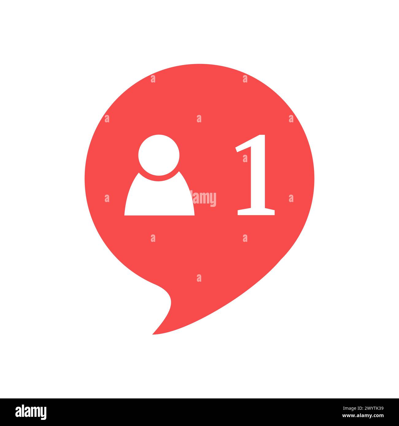 Notification in Social Media. One follower. Vector illustration Stock ...