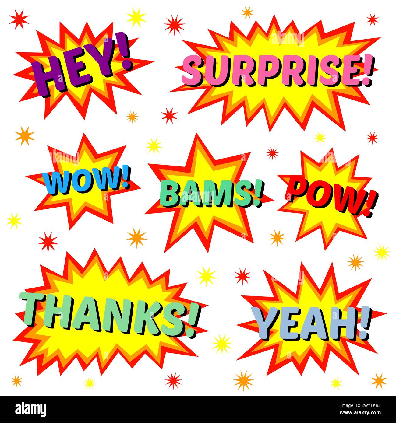 Set of cartoon comic balloon speach bubbles. Elements of pop art retro ...