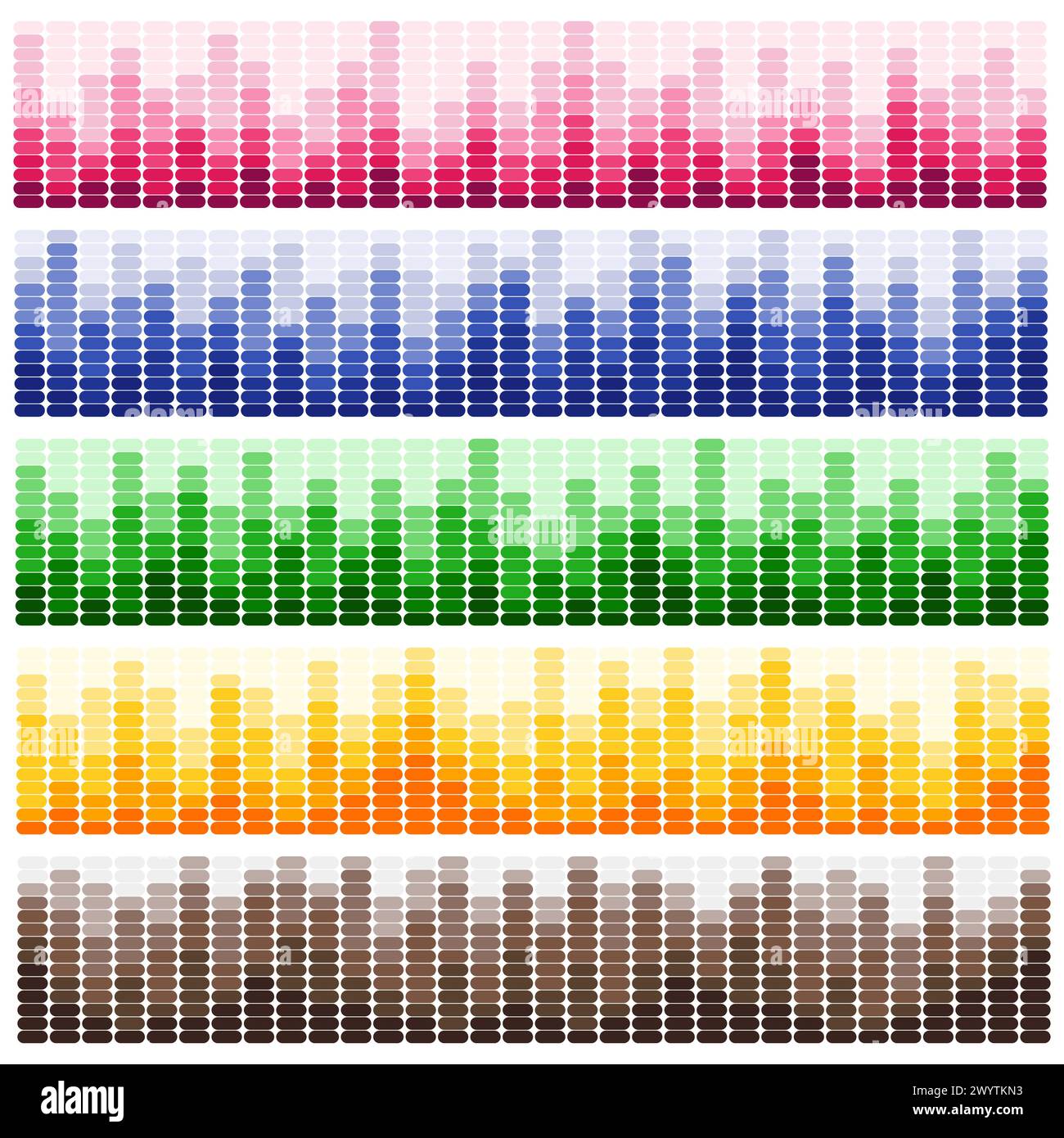Sound waves vector set. Audio equalizer. Sound & audio waves isolated on white background Stock ...