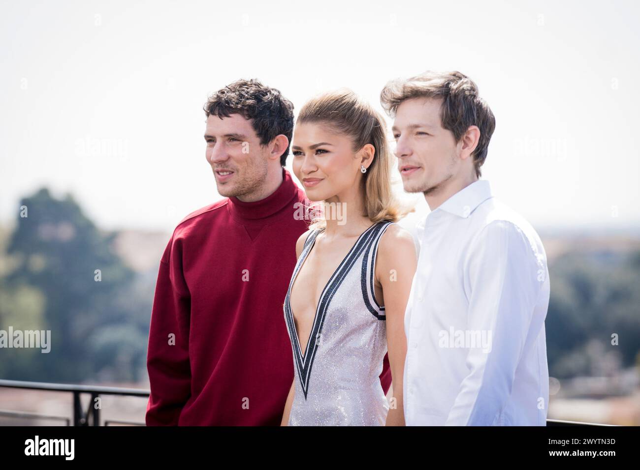 ROME, ITALY - APRIL 08: Zendaya, Luca Guadagnino, Josh O'Connor, Mike ...