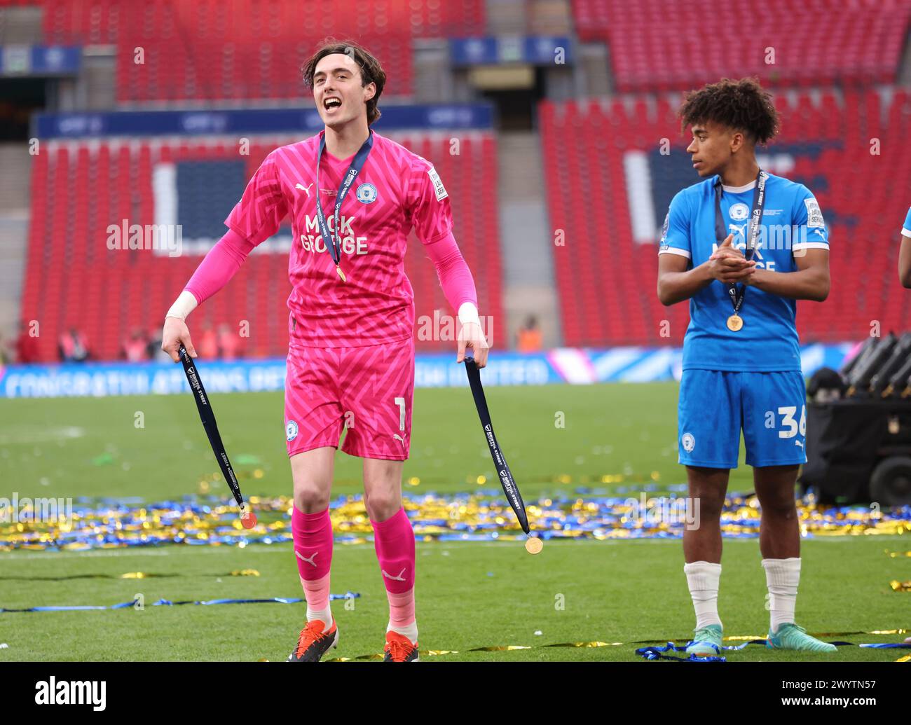 London, UK. 07th Apr, 2024. Nicholas Bilokapic (PU) and James Dornelly ...