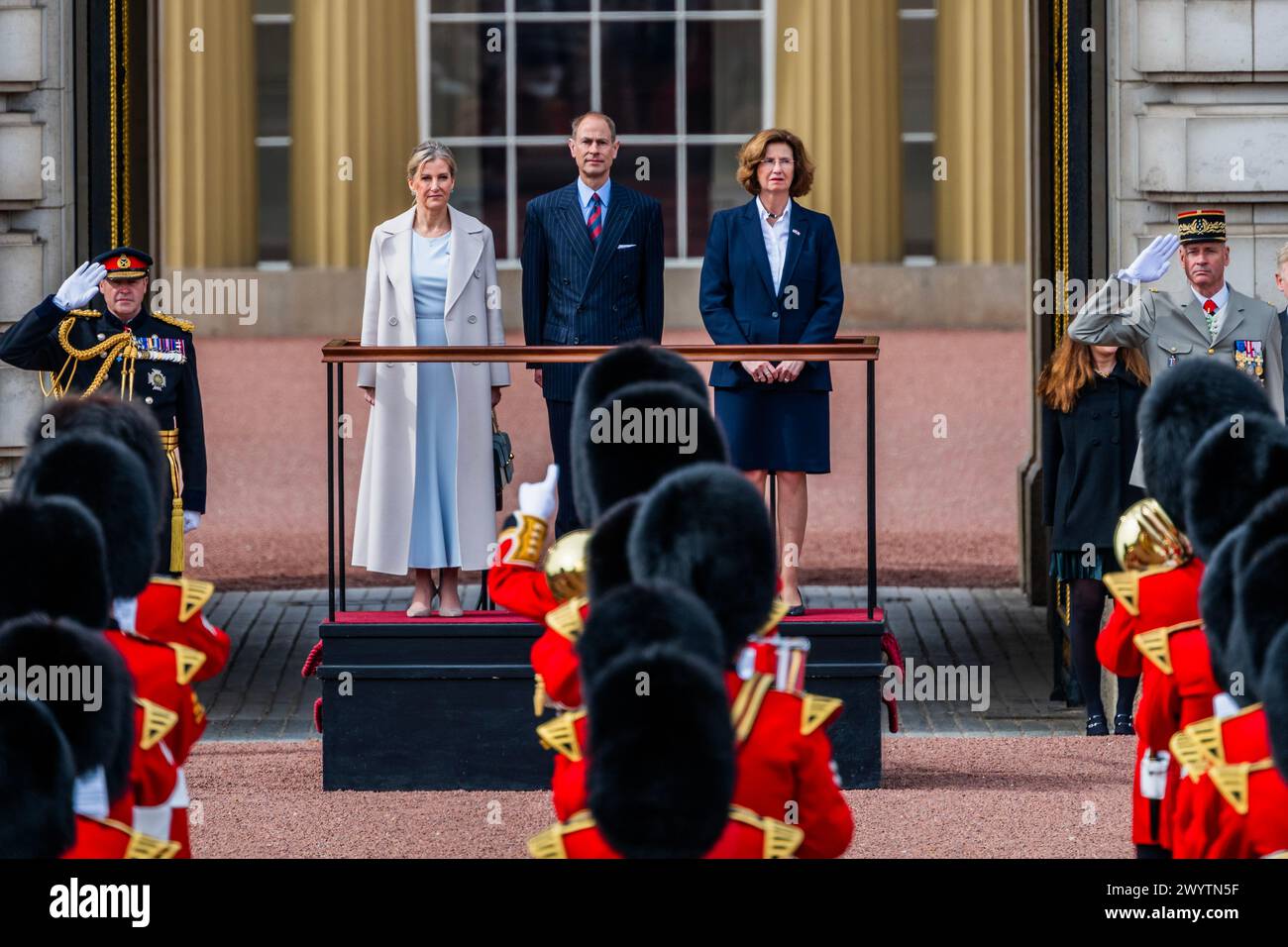 London, UK. 8th Apr, 2024. Accompanied by Hélène Duchêne, the ...