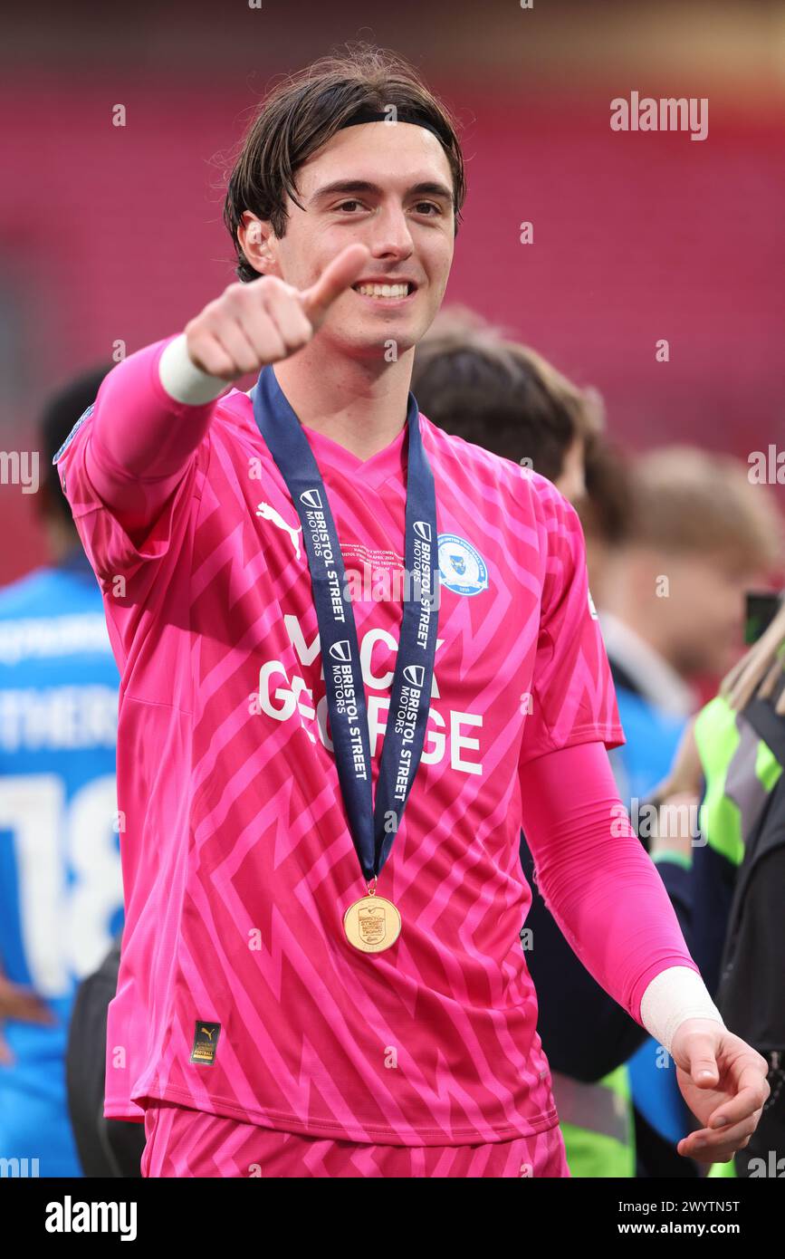 London, UK. 07th Apr, 2024. Nicholas Bilokapic (PU) celebrates at the ...