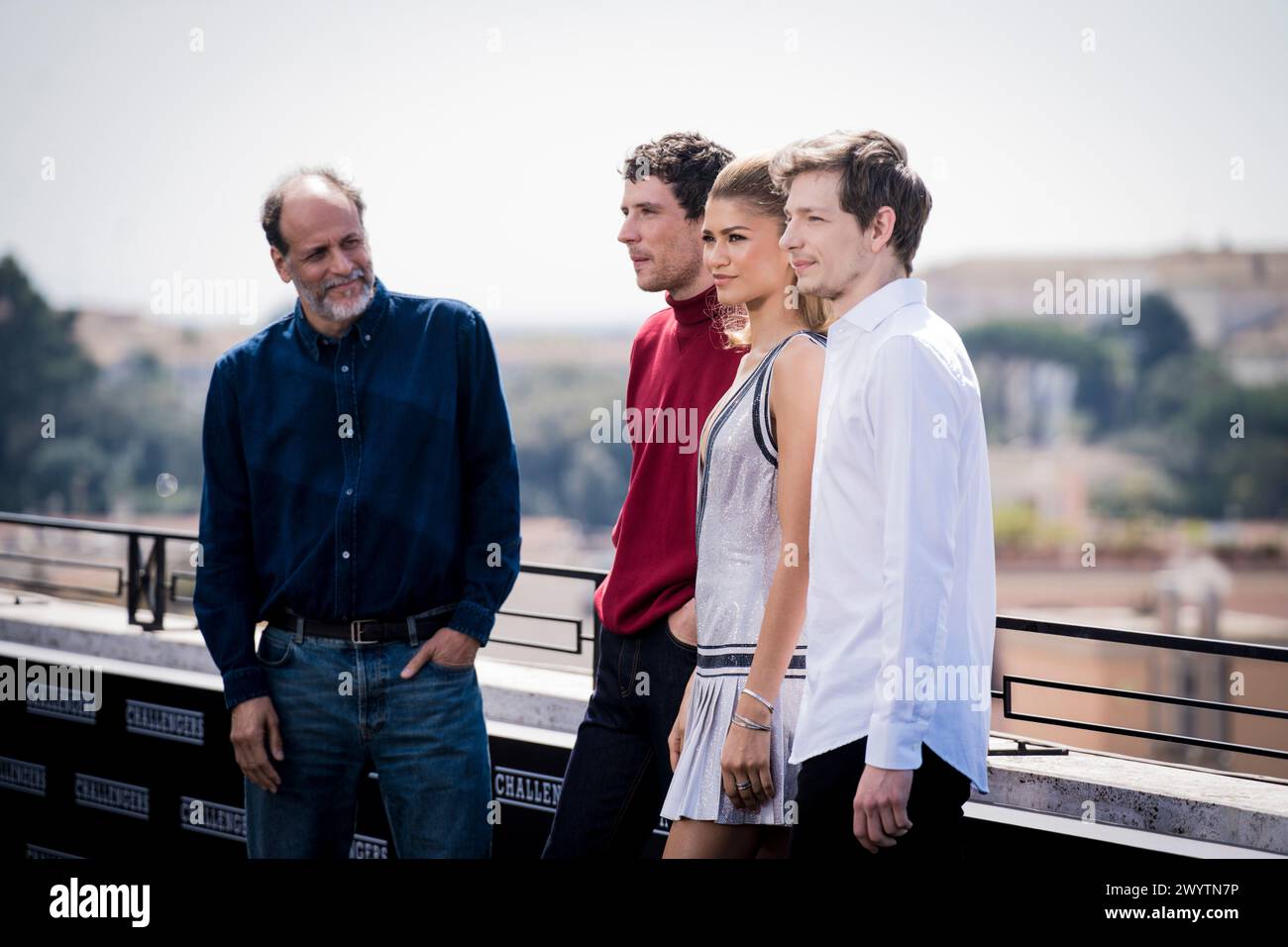 ROME, ITALY - APRIL 08: Zendaya, Luca Guadagnino, Josh O'Connor, Mike ...