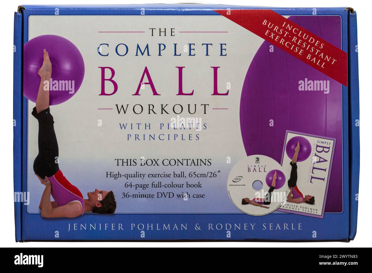 The Complete Ball Workout with pilates principles isolated on white ...