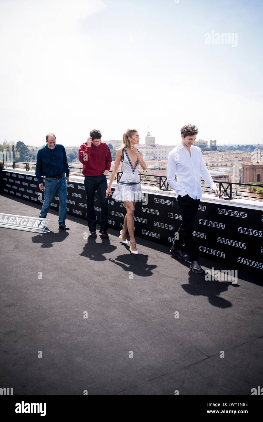 ROME, ITALY - APRIL 08: Zendaya, Luca Guadagnino, Josh O'Connor, Mike ... ROME, ITALY - APRIL 08: Zendaya, Luca Guadagnino, Josh O'Connor, Mike ...