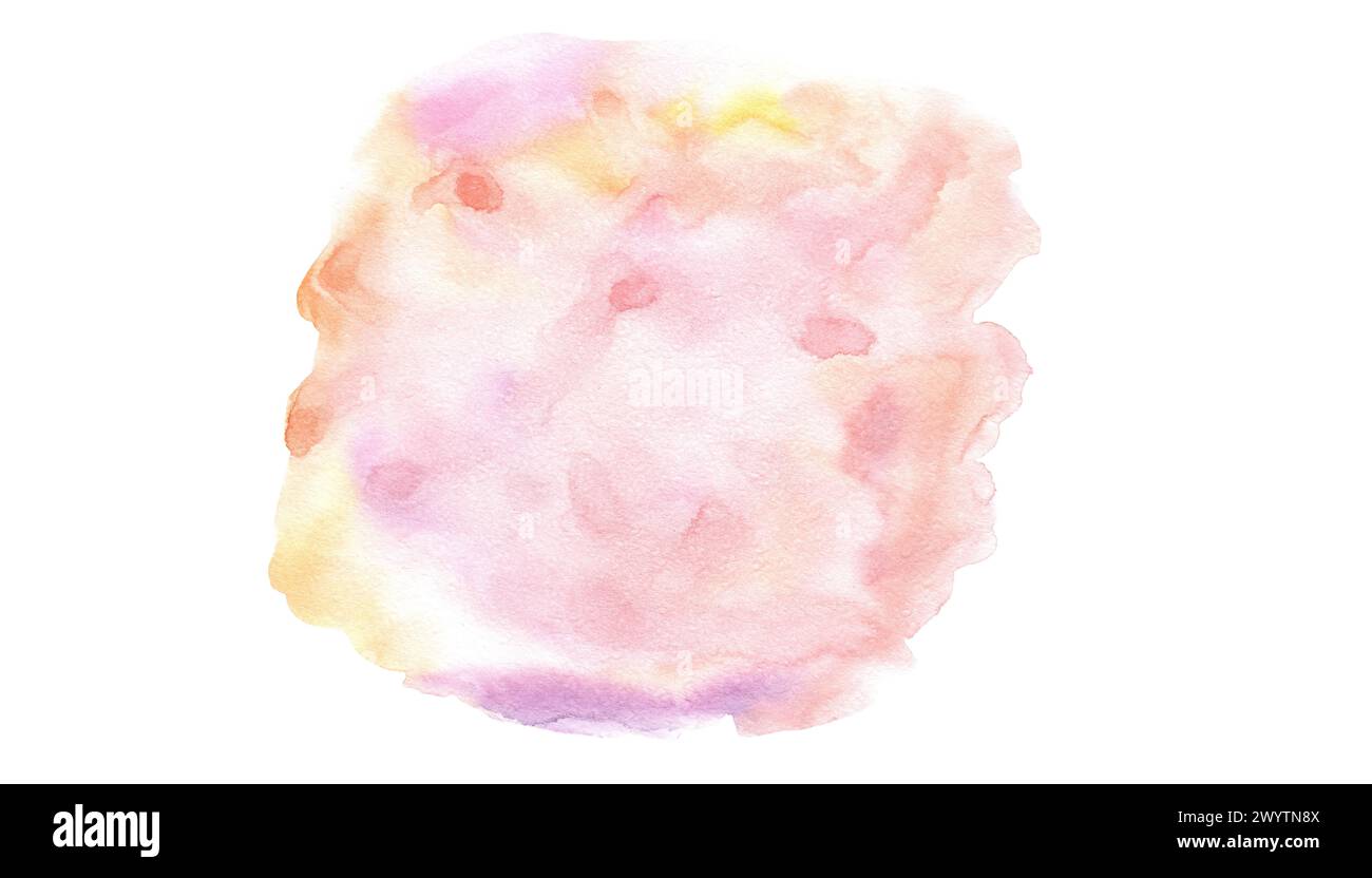 Abstract pink watercolor. Hand drawn illustration. Color splashing in ...