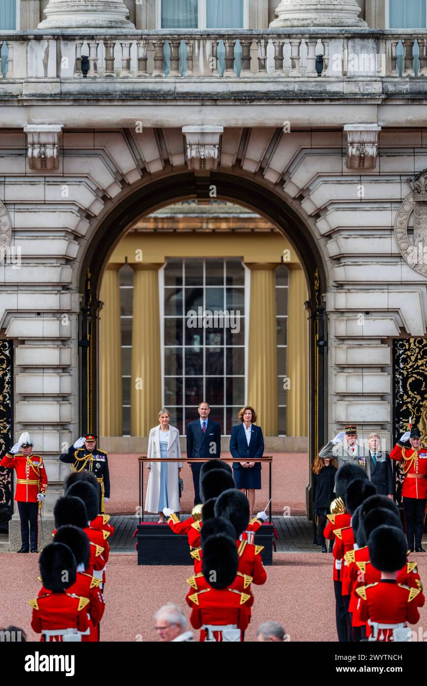 London, UK. 8th Apr, 2024. Accompanied by Hélène Duchêne, the ...