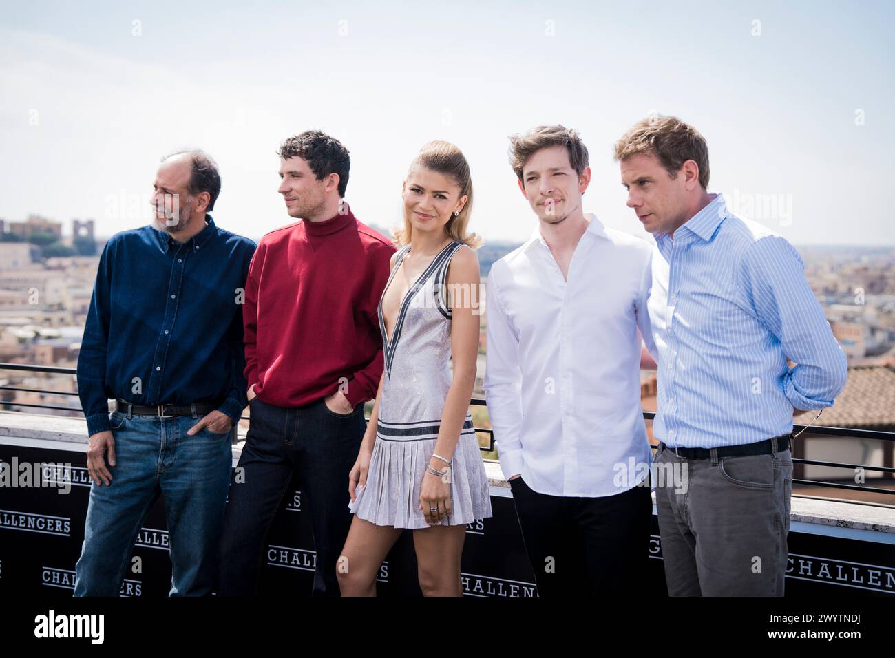 ROME, ITALY - APRIL 08: Zendaya, Luca Guadagnino, Josh O'Connor, Mike ...