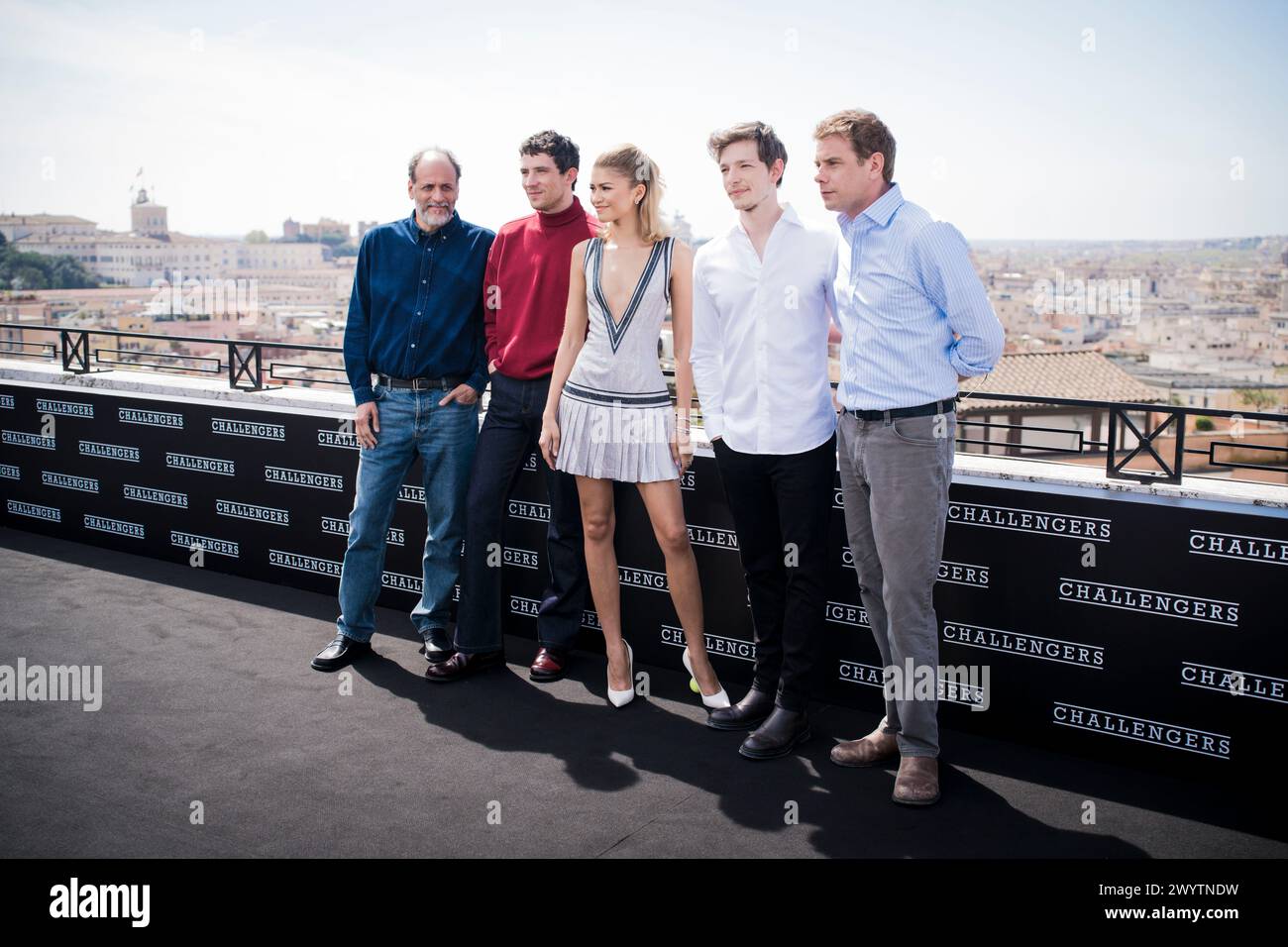 ROME, ITALY - APRIL 08: Zendaya, Luca Guadagnino, Josh O'Connor, Mike ...