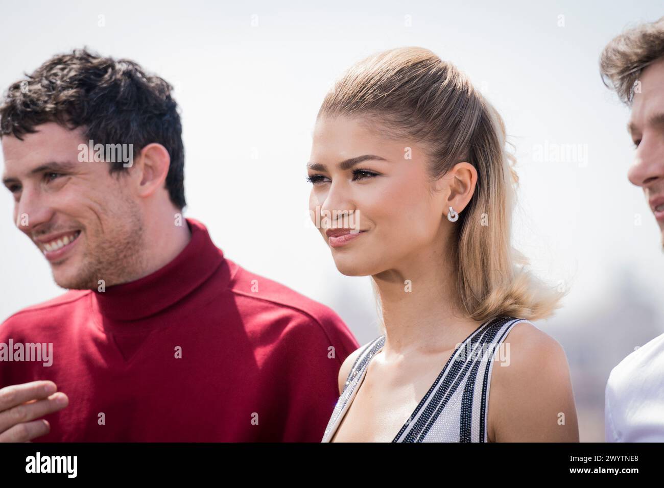 ROME, ITALY - APRIL 08: Zendaya, Luca Guadagnino, Josh O'Connor, Mike ...