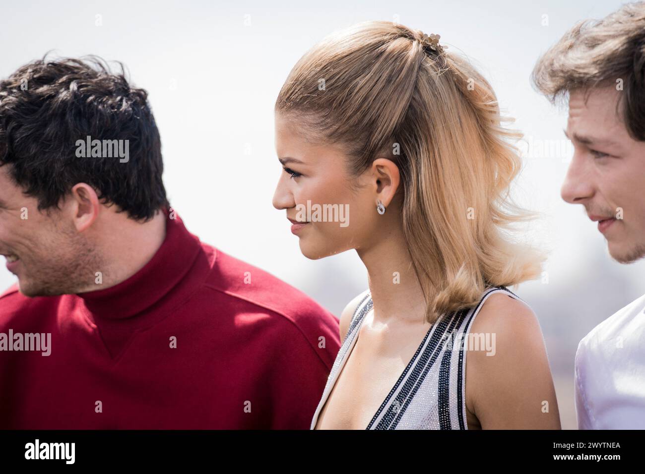 ROME, ITALY - APRIL 08: Zendaya, Luca Guadagnino, Josh O'Connor, Mike ...