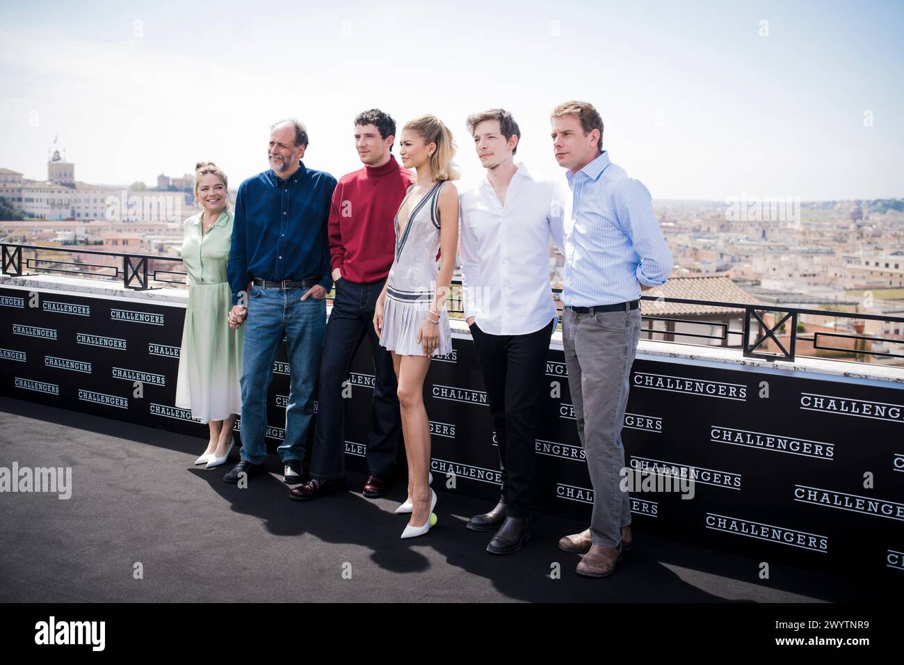ROME, ITALY - APRIL 08: Zendaya, Luca Guadagnino, Josh O'Connor, Mike ...