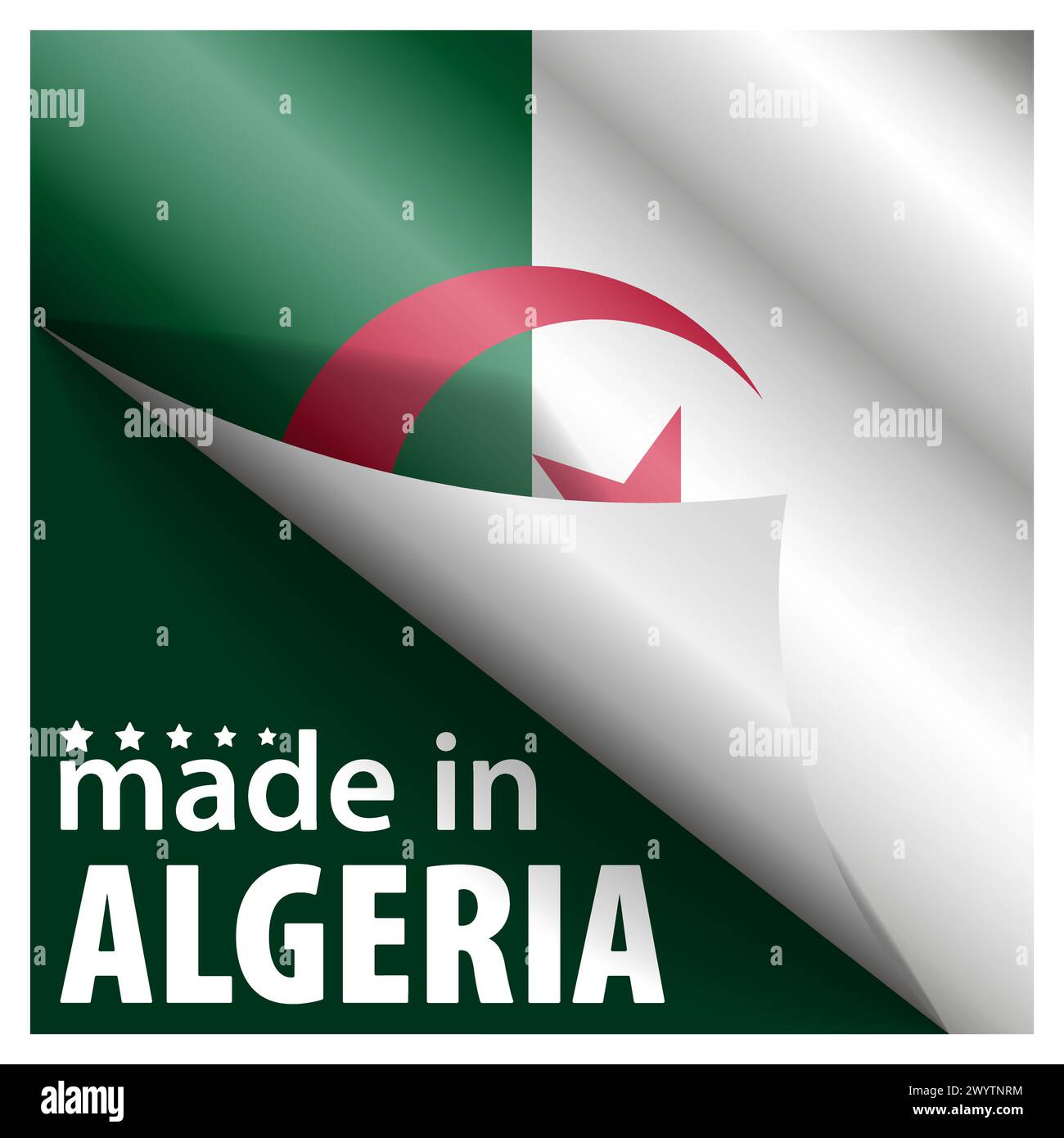Algeria flag and map in vector hi-res stock photography and images - Alamy