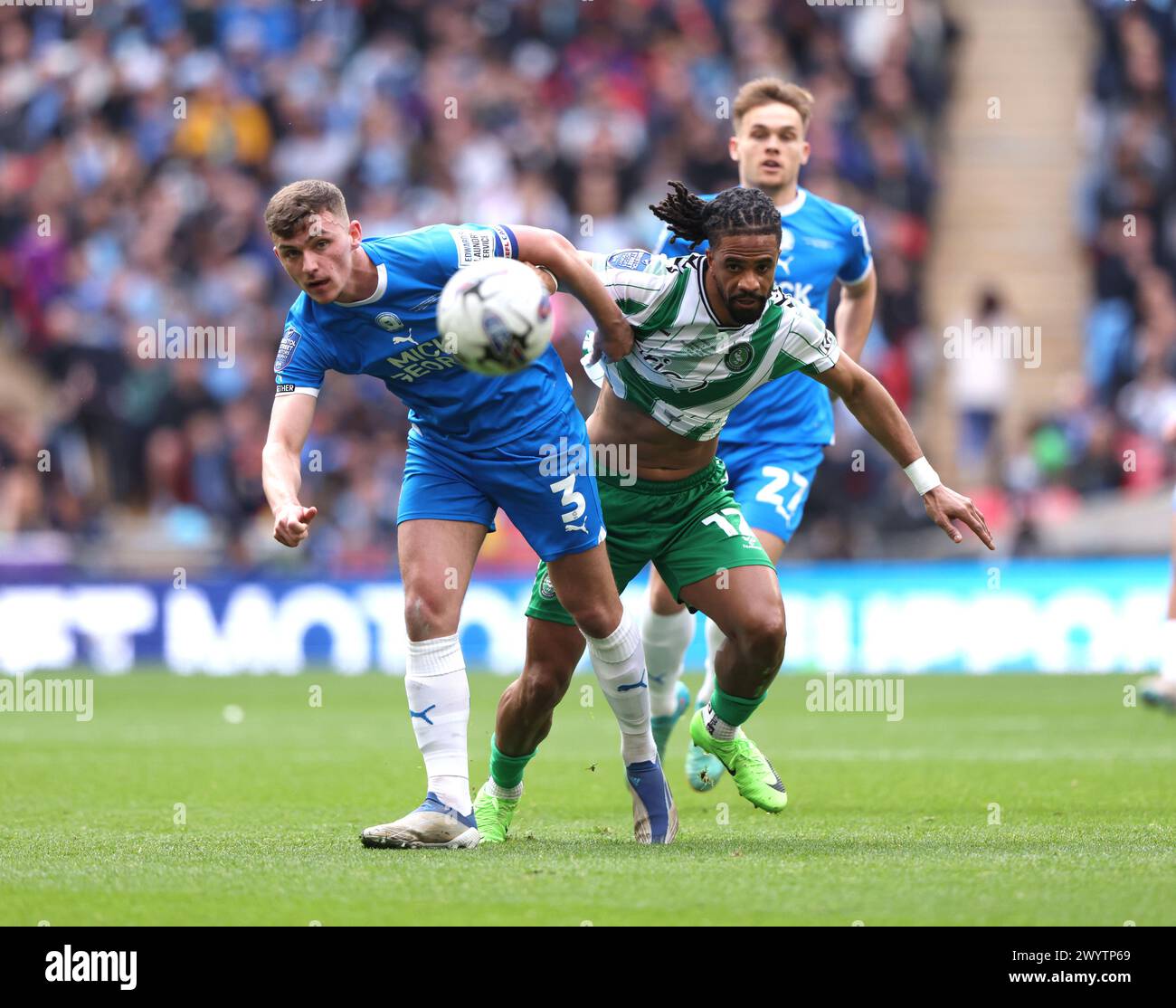 London, UK. 07th Apr, 2024. Harrison Burrows (PU) Garath McCleary (WW ...