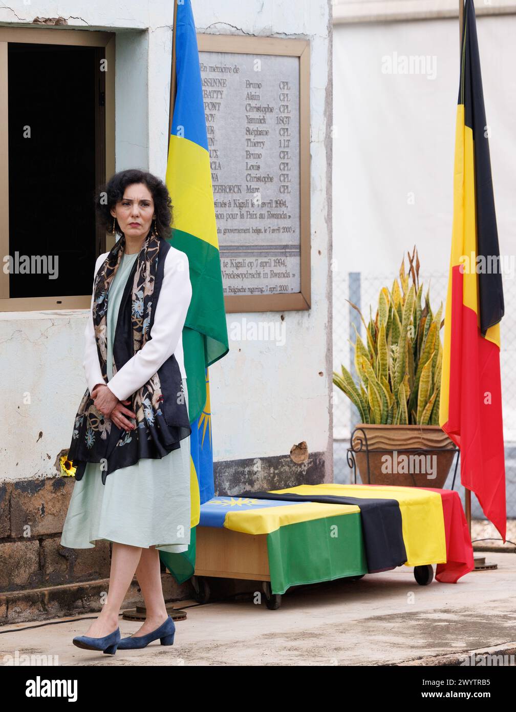Kigali, Rwanda. 08th Apr, 2024. Belgian Foreign minister Hadja Lahbib ...