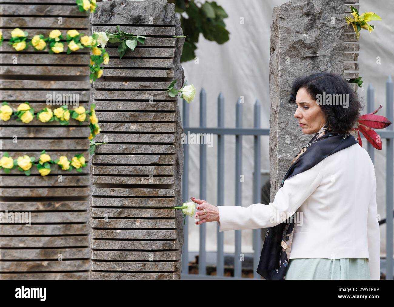 Kigali, Rwanda. 08th Apr, 2024. Belgian Foreign minister Hadja Lahbib ...