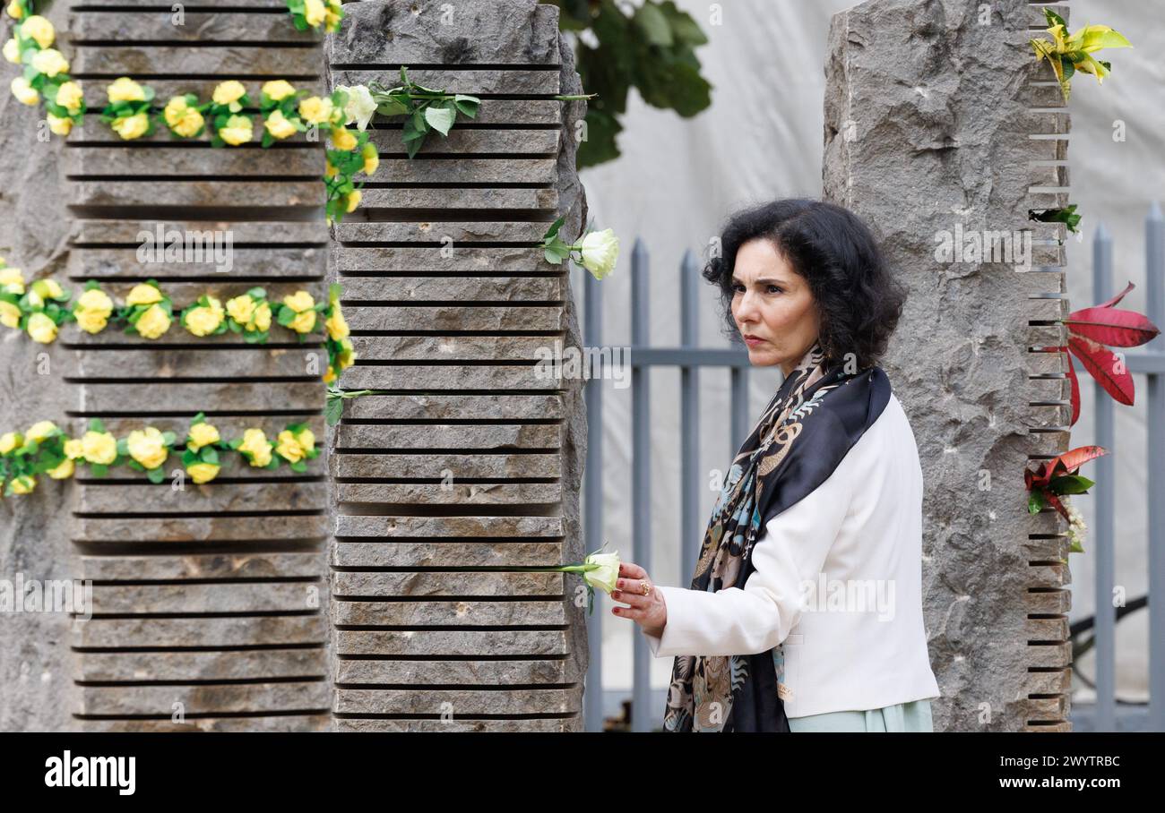 Kigali, Rwanda. 08th Apr, 2024. Belgian Foreign minister Hadja Lahbib ...