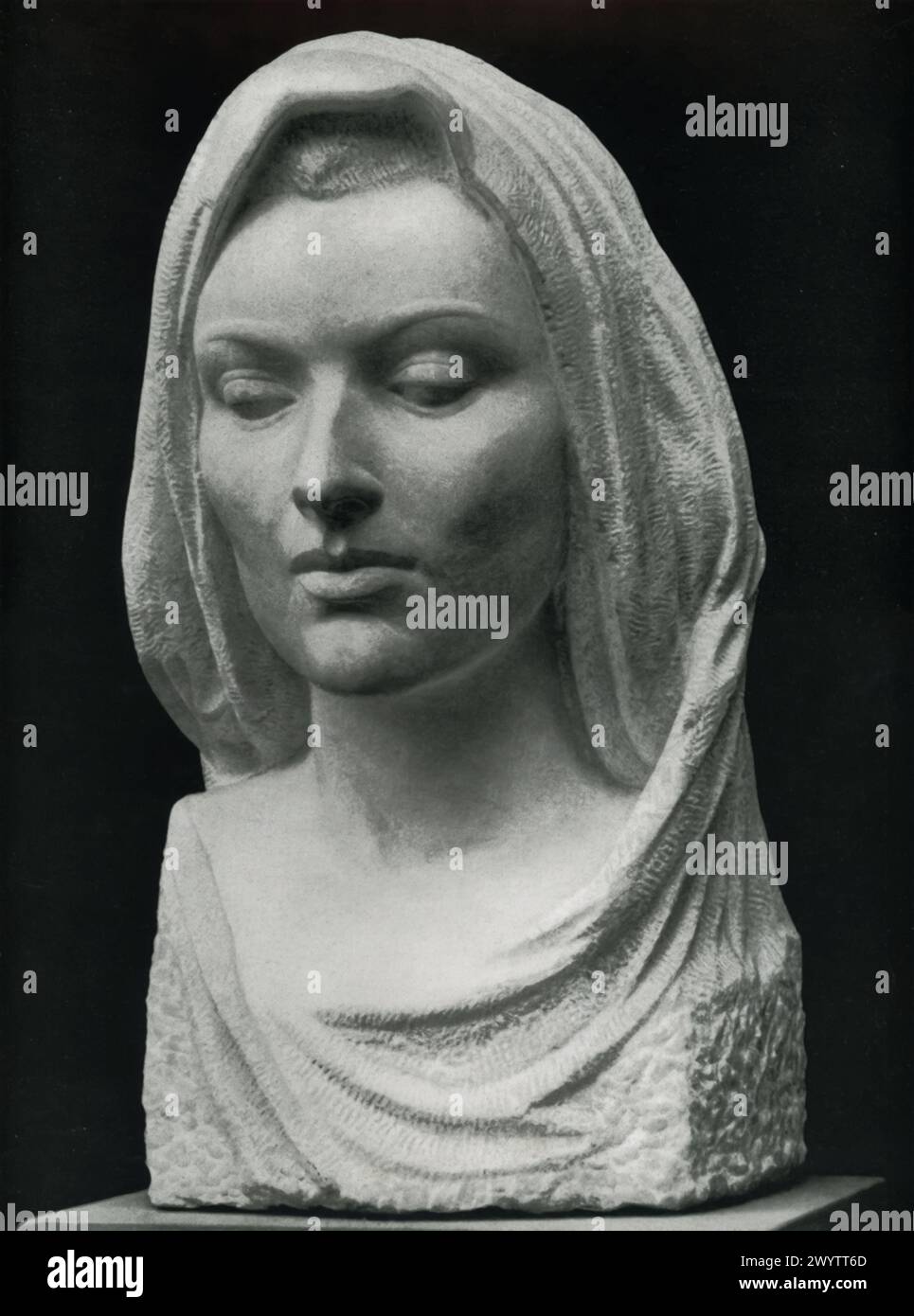 A bust titled "Anne-Marie Jakob" by Heinrich Faltermaier, circa 1943 ...