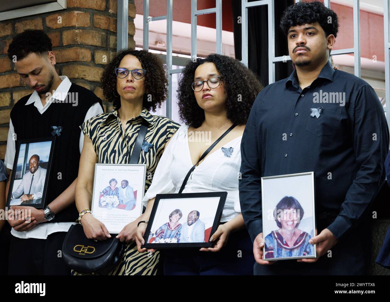 Kigali, Rwanda. 08th Apr, 2024. Relatives of victims Annie Roland and ...