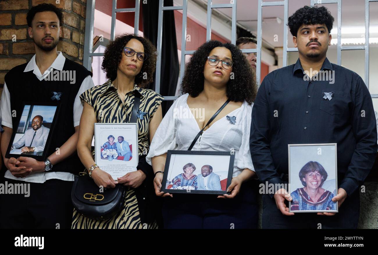 Kigali, Rwanda. 08th Apr, 2024. Relatives of victims Annie Roland and ...