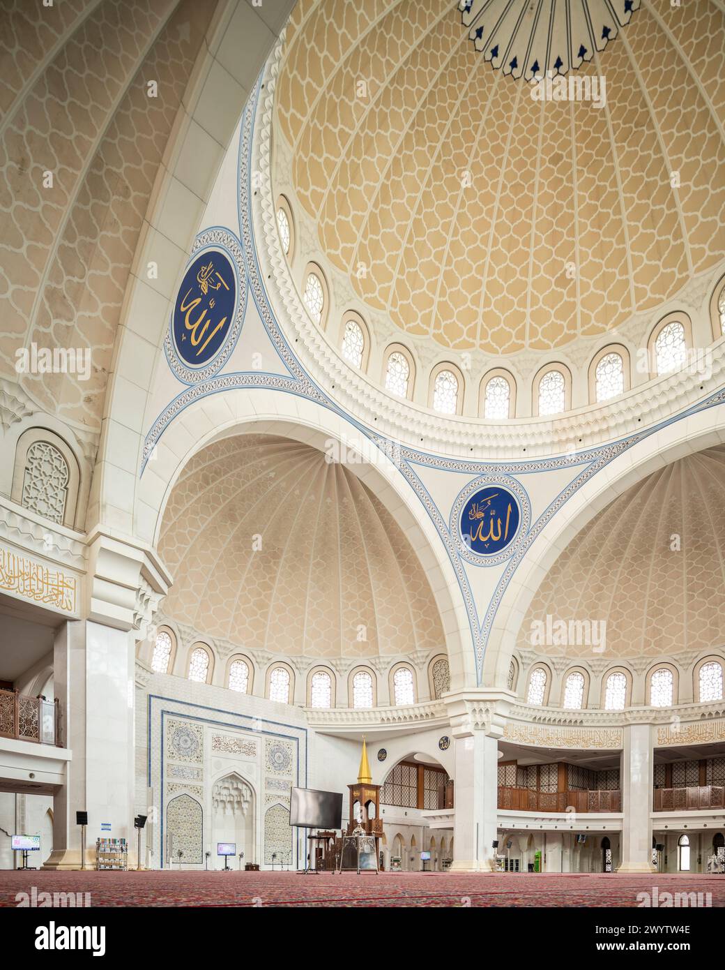 Interior of Federal Territory Mosque, Kuala Lumpur, Malaysia Stock ...