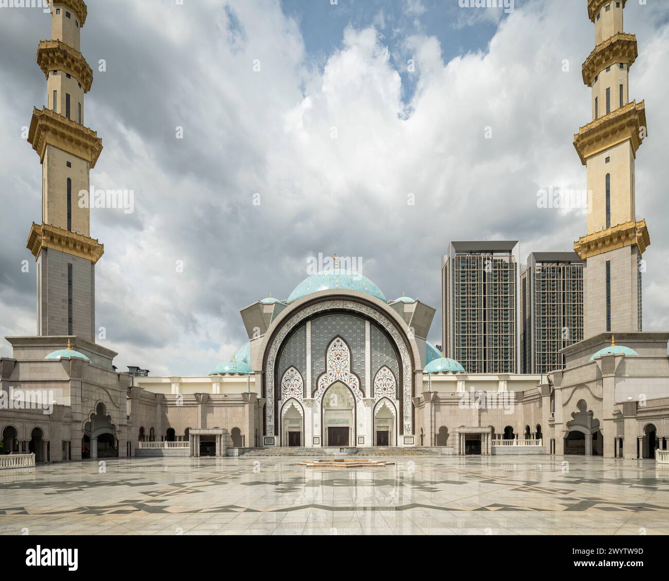 Exterior of Federal Territory Mosque, Kuala Lumpur, Malaysia Stock ...