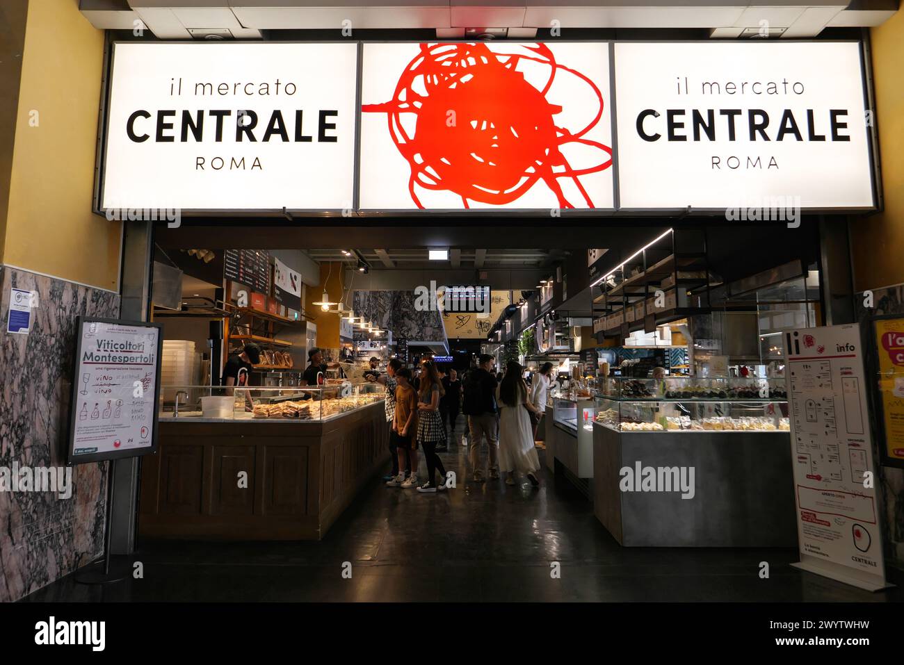 SIGN OF CENTRAL MARKET MEGA ITALIAN FOOD STORE INSIDE THE TERMINI ...