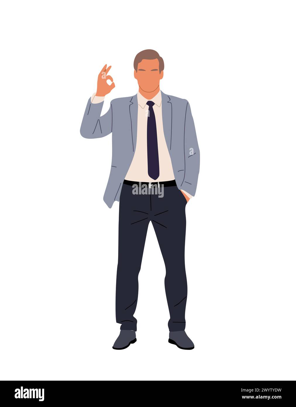 Business man character with sign ok isolated Stock Vector Image & Art ...