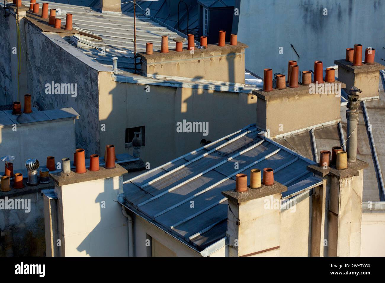 Parisian rooftops and chimneys. Latin Quartier. Paris. France Stock ...