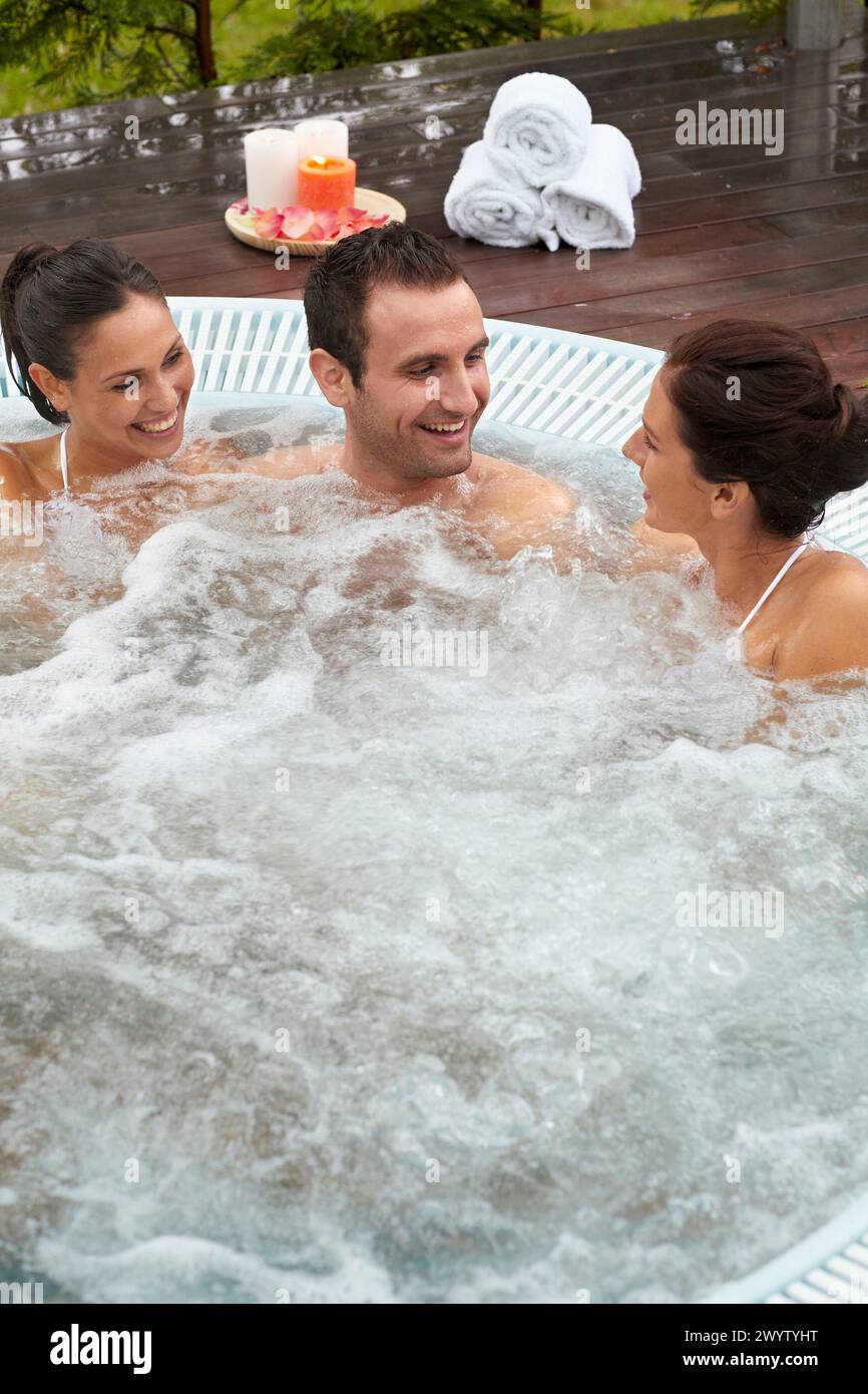 Jacuzzi woman garden hi-res stock photography and images - Alamy