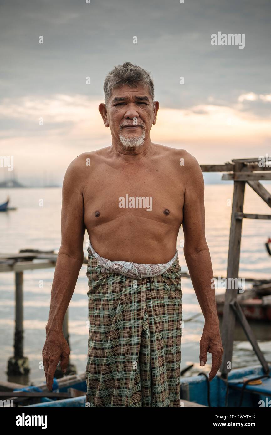 Portrait of Rambi, Sungai Gelugor Fisherman Wharf, George Town, Pulau ...