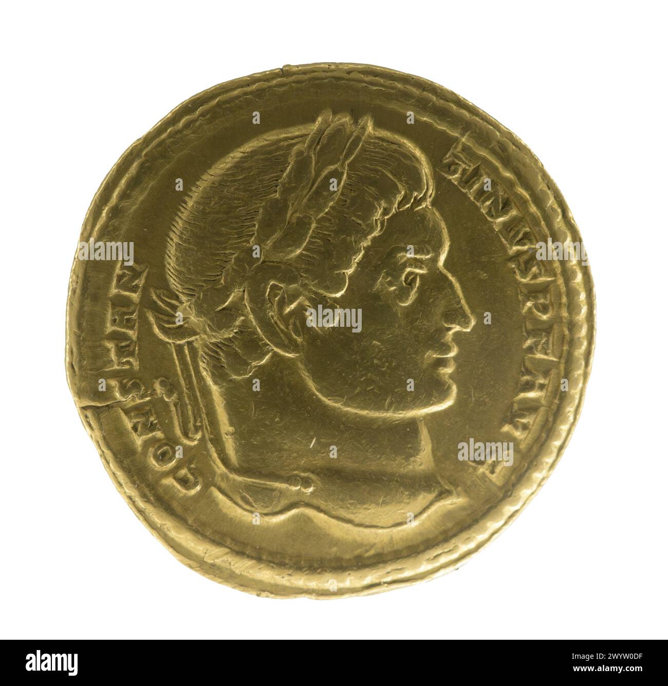 Constantine I or Constantine the Great - Roman emperor. Aureus with the ...