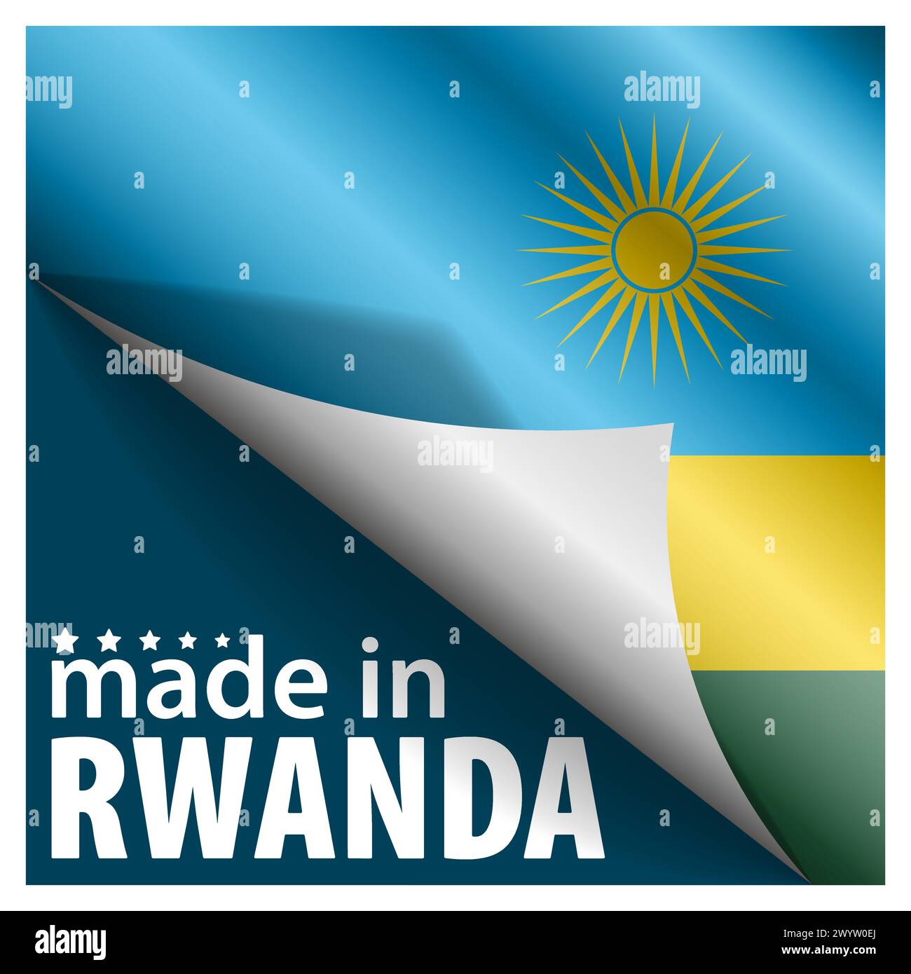 Made in Rwanda graphic and label. Element of impact for the use you ...