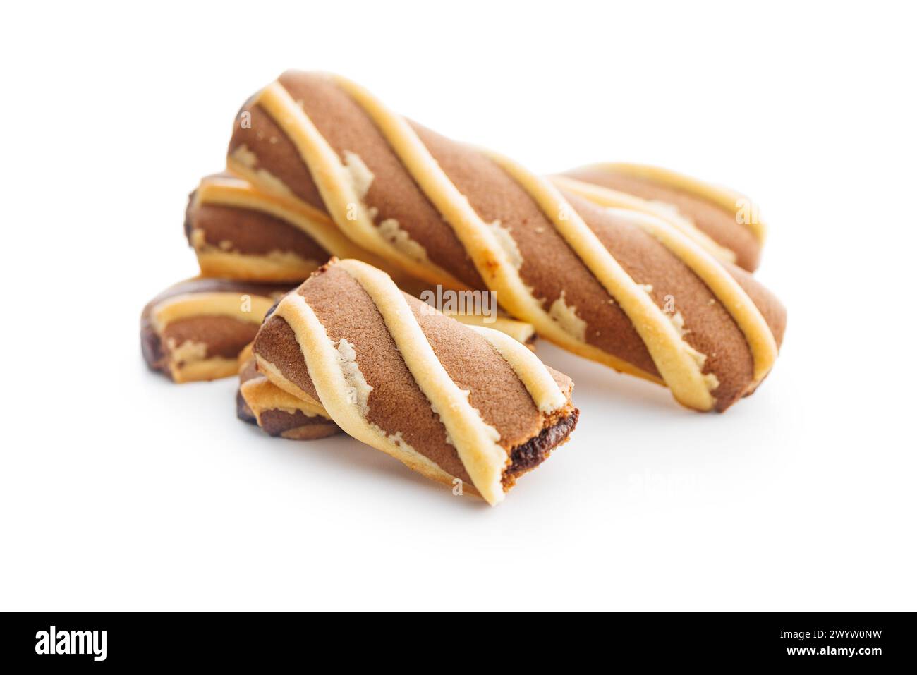 Classic Striped Cookies isolated on a white background Stock Photo - Alamy