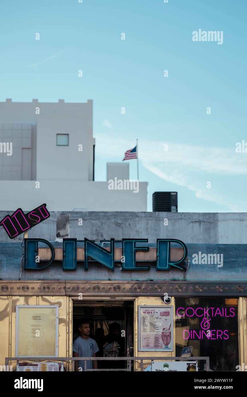 11th Street Diner, South Beach, Miami, Dade County, Florida, USA Stock ...