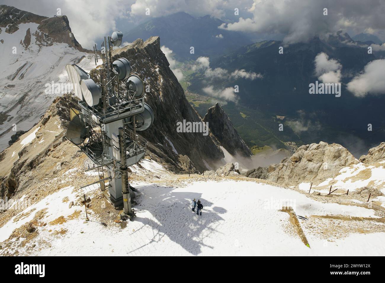 Zugspitze, Bavarian Alps, German/Austrian (Tyrol) border Stock Photo ...