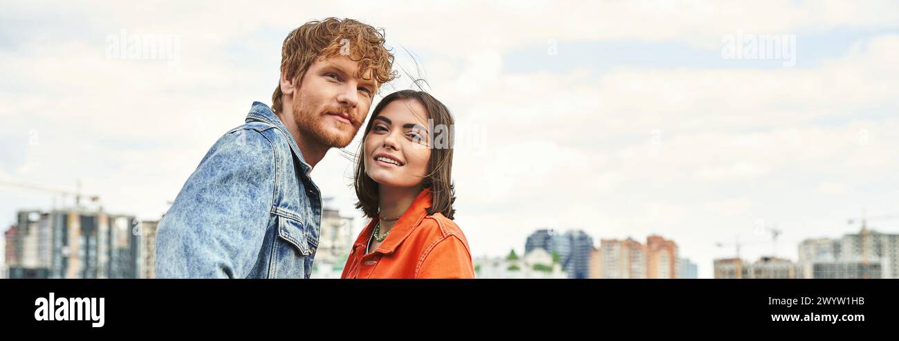 A man and a woman stand side by side, emanating unity and connection in ...