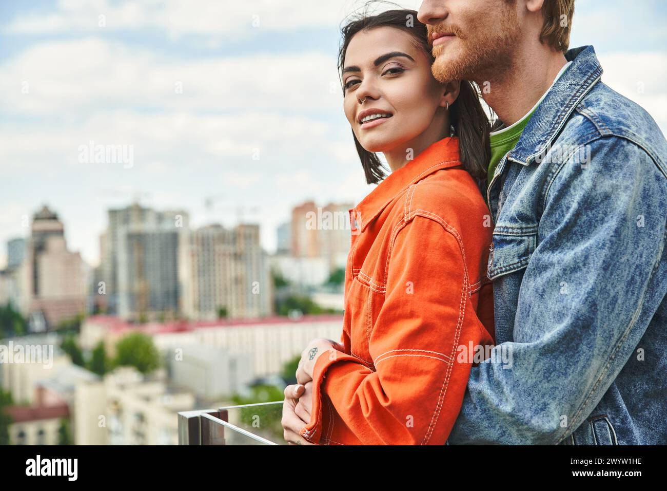 A man and a woman, standing side by side, embodying unity and balance ...