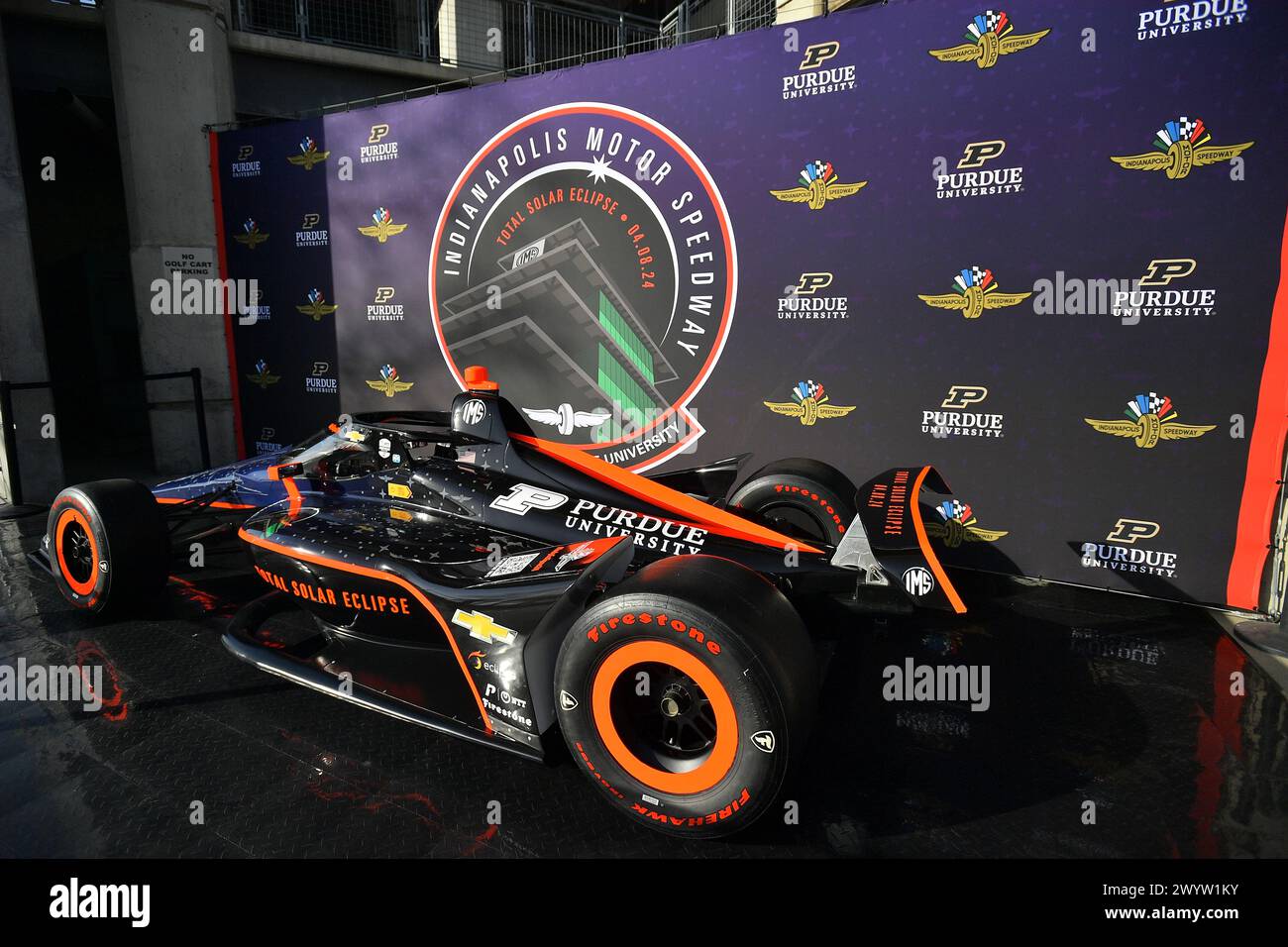 Indianapolis, United States. 08th Apr, 2024. An Indy car is displayed ...