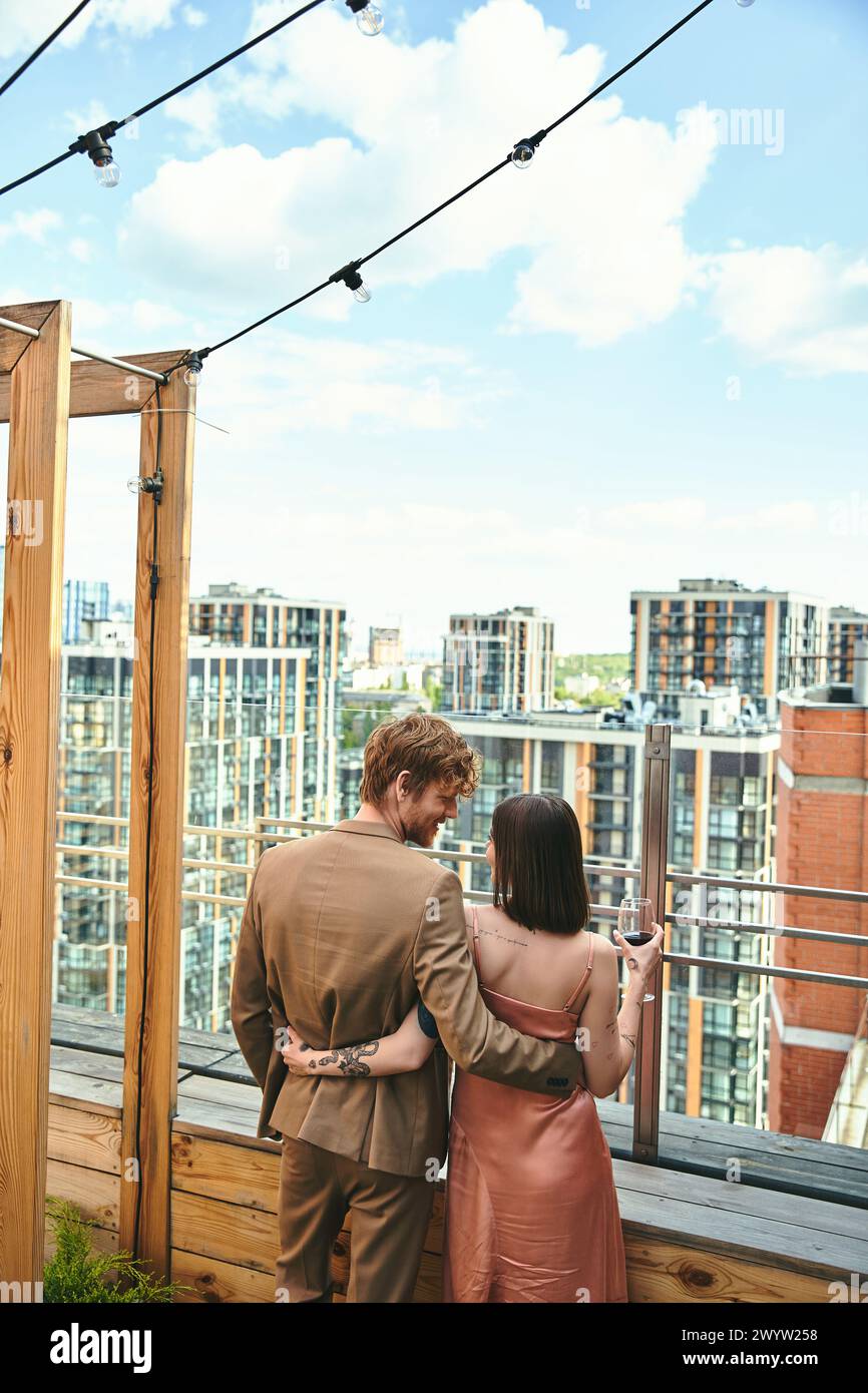 A man and a woman stand side by side, exuding an aura of unity and ...