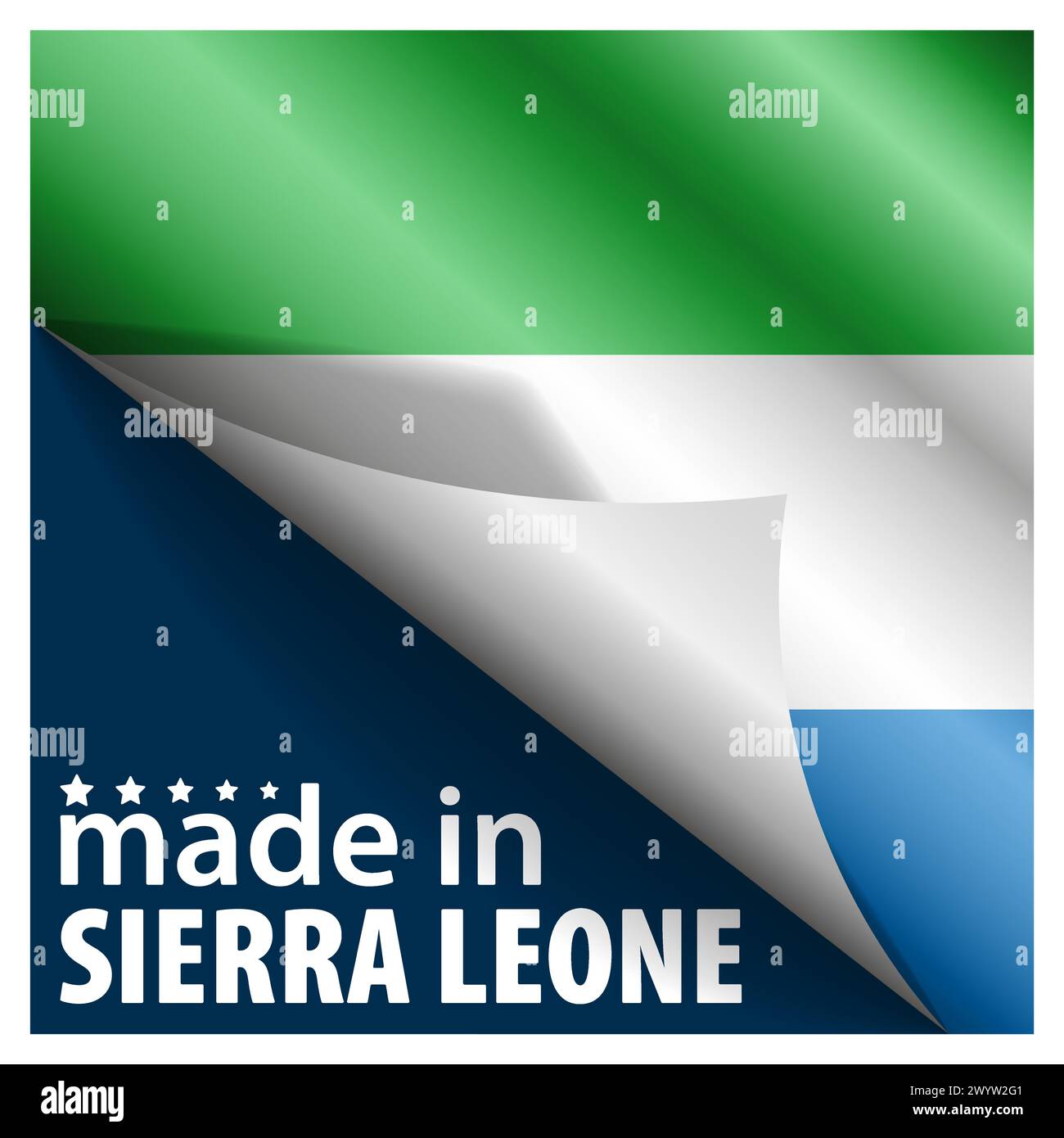 Made in Sierra Leone graphic and label. Element of impact for the use ...
