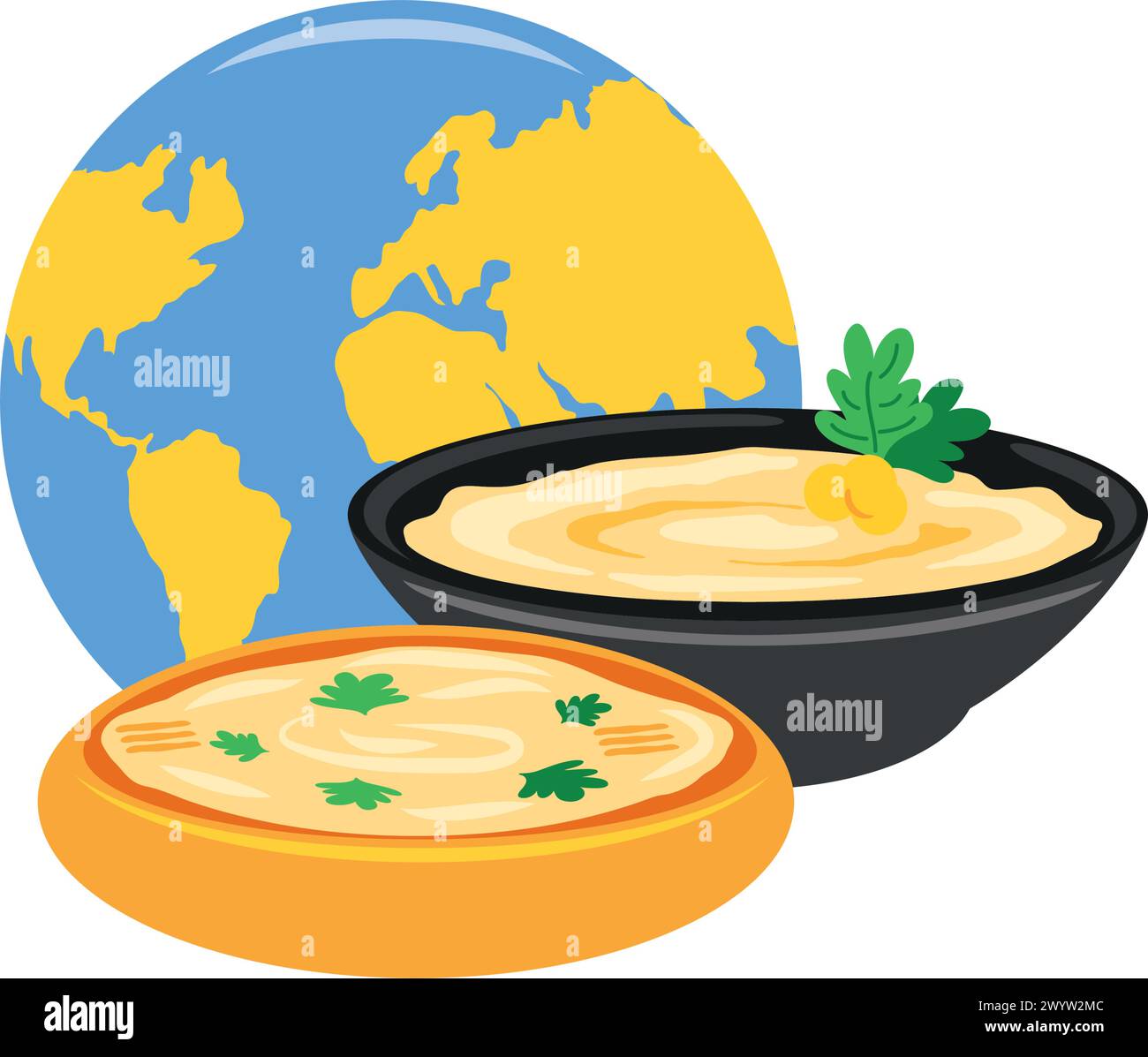 Hummus spread Stock Vector Images - Alamy