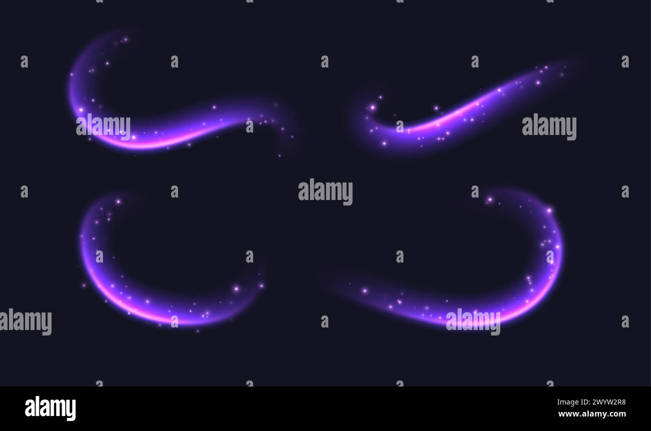 Purple speed lines, light in motion, glowing light trails. Bright ...